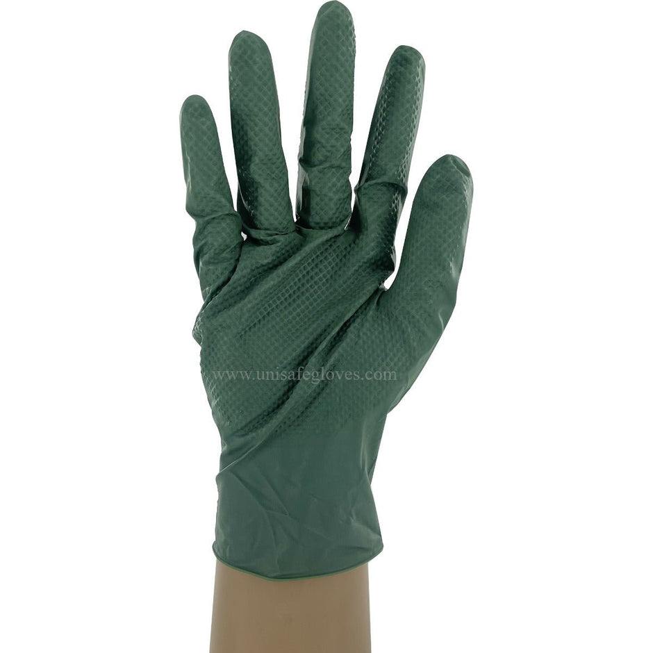 Glovezilla 8.5 Mil Dual-Layer Heavy-Duty Nitrile Gloves w/Diamond ...