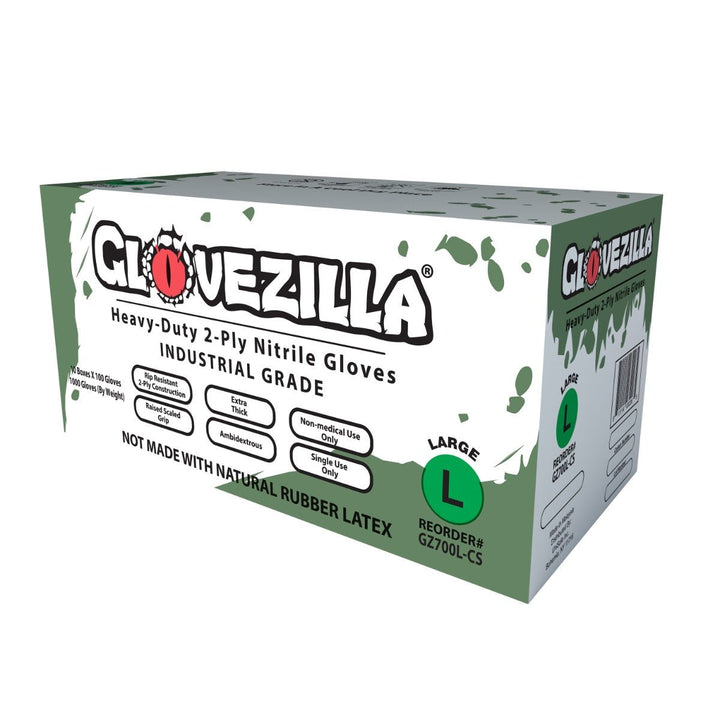 Glovezilla 8.5 Mil Dual-Layer Heavy-Duty Nitrile Gloves w/Diamond ...
